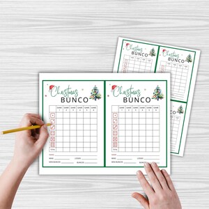 Printable Christmas Bunco Card, Christmas Bunco Set, Christmas Bunco ...