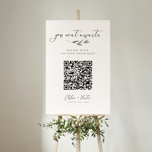 QR Code for Seating Chart, Seating Chart QR Code Sign, Wedding Seat ...