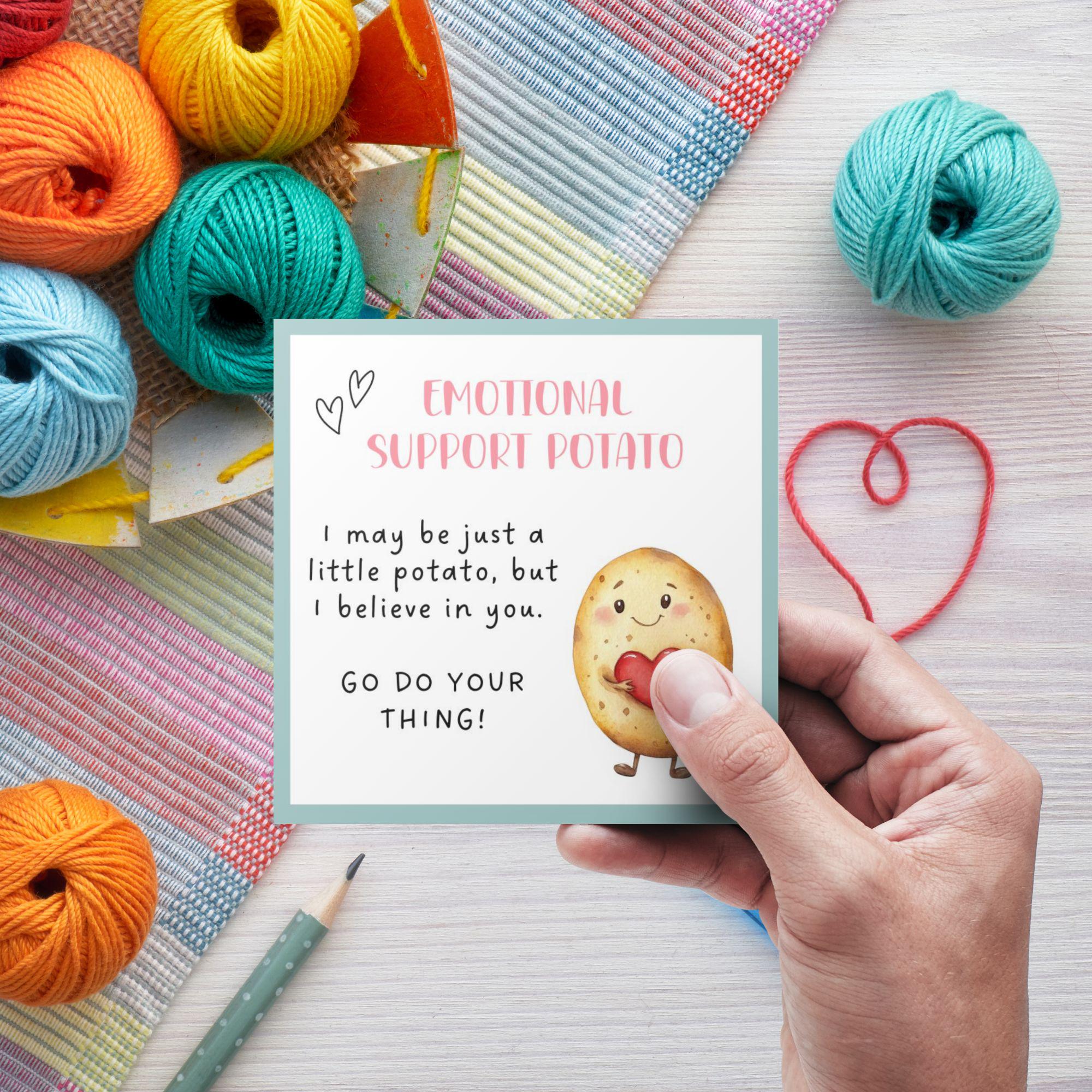 Positive Potato Printable, Emotional Support Potato Tag, Printable ...