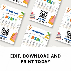 Pta Membership Form, Editable Template, School Pto Pta Recruitment ...