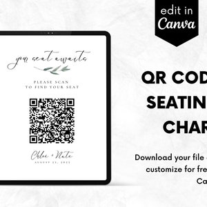 QR Code for Seating Chart Seating Chart QR Code Sign Wedding - Etsy