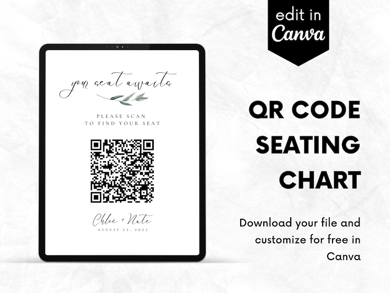 QR Code for Seating Chart Seating Chart QR Code Sign Wedding - Etsy
