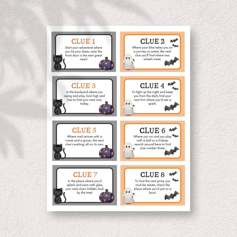 Printable Halloween Scavenger Hunt, Printable for Kids, Fall Party Game ...