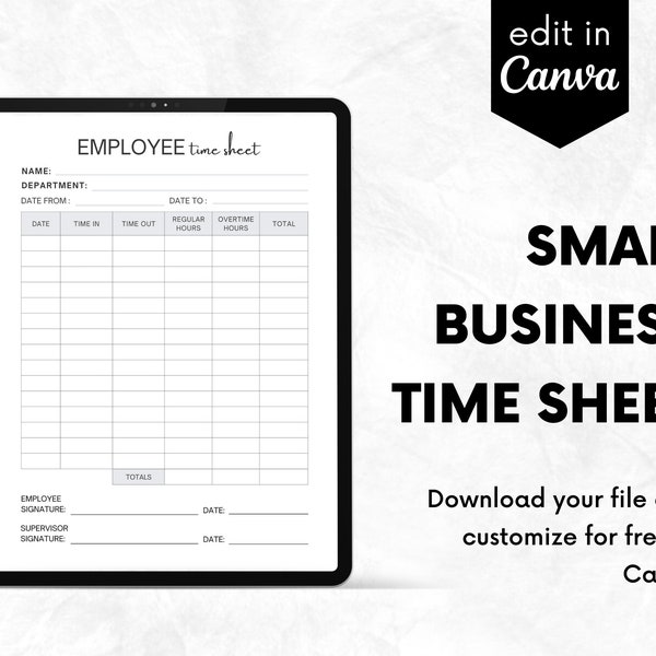 Employee Timesheet - Etsy