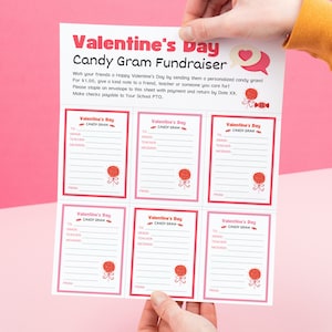 Editable Candy Gram Flyer, School Fundraiser, Valentines Party Games ...