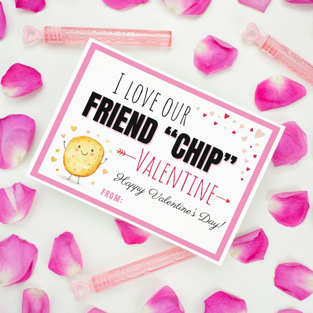 Printable Potato Chip Valentine Cards Instant Download Classroom ...
