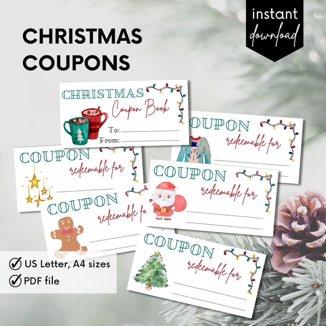 Christmas Coupons, Kids Coupon Book, Gift for Kids, Stocking Stuffers ...
