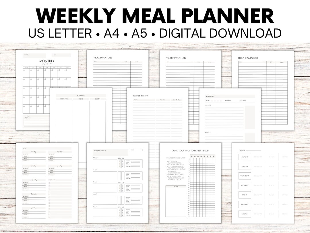 Digital Meal Planner Calorie And Macro Tracker Habit Tracker Weight Watchers Meal Plan For Busy 