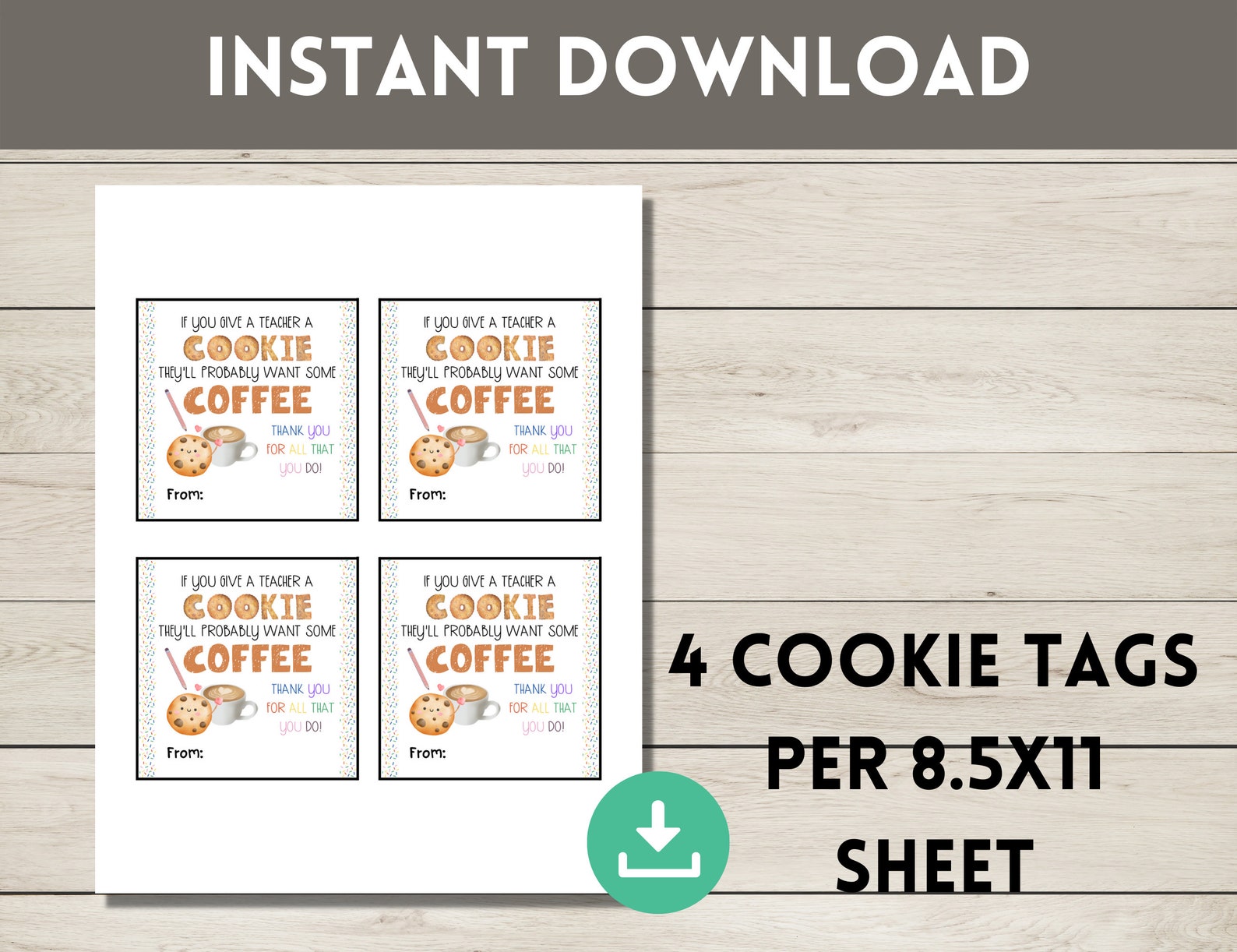 If You Give A Teacher A Cookie Coffee Label Teacher - Etsy