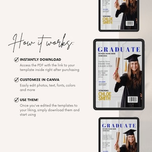 Graduation Magazine Template, Custom Magazine, Graduation Magazine ...
