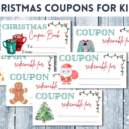 Printable Christmas Coupon Book Editable Christmas Coupons - Etsy