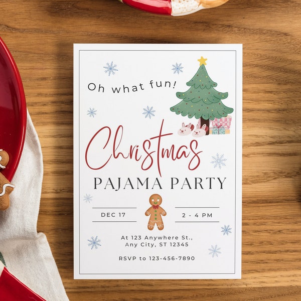 Pj Party Invite - Etsy
