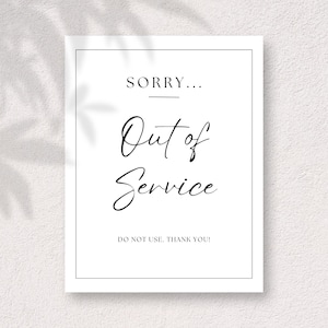 Printable Out of Service Sign, Out of Order Sign, Do Not Use Sign ...