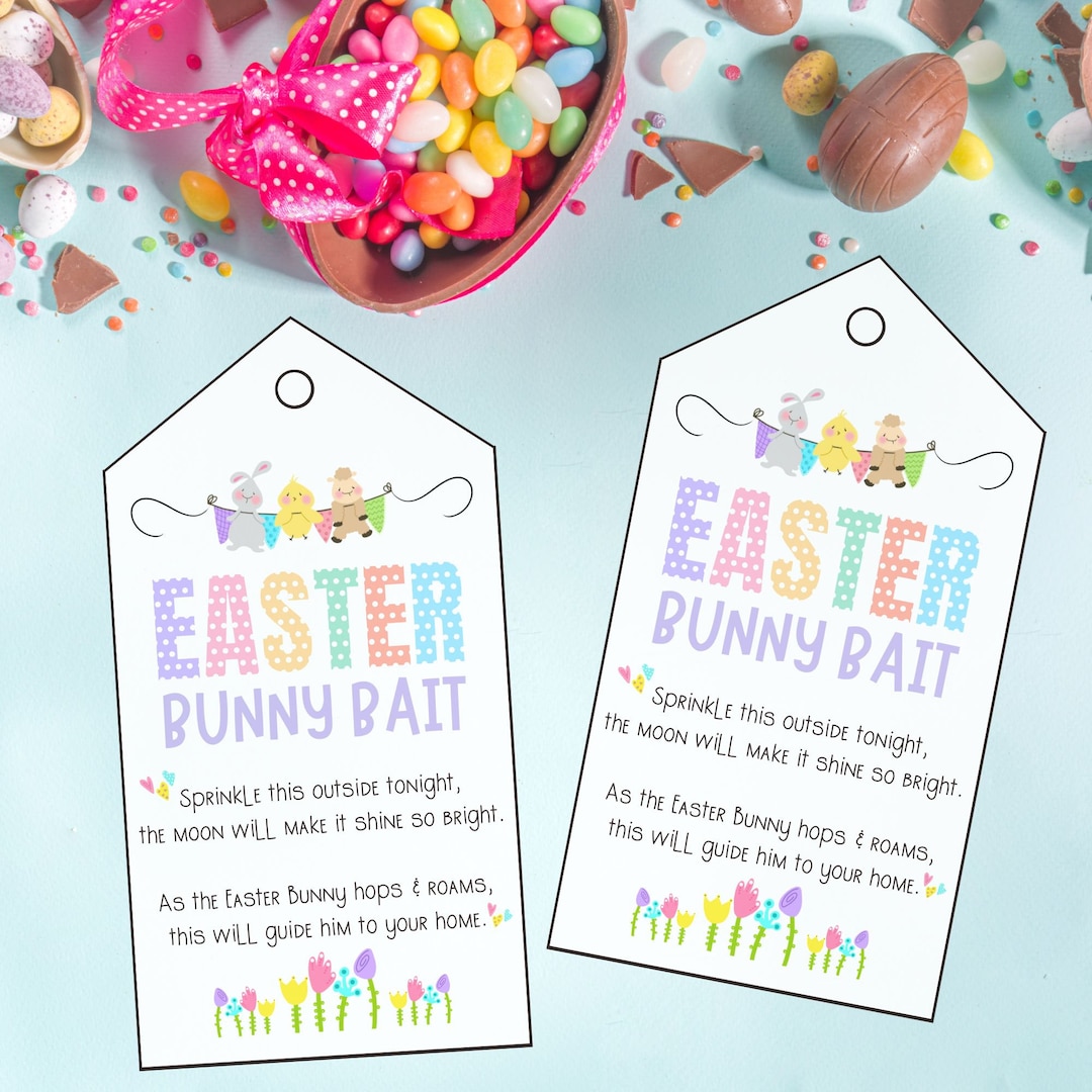 Printable Tags, Carrots, Bunny Bait Easter Tag, Easter Card, Bunny Bait ...