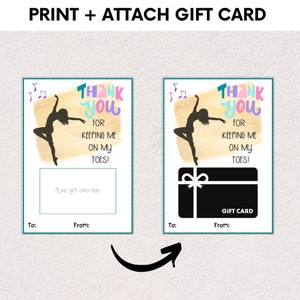 Dance Teacher Appreciation, Dance Teacher Gift Tags, Teacher Card ...