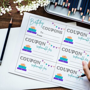 Custom Birthday Voucher, Birthday Coupons, Happy Birthday Gift ...