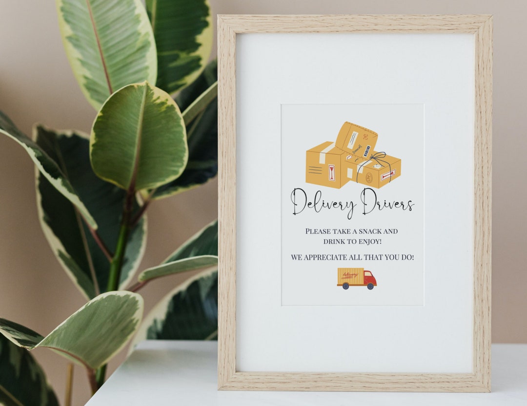 Delivery Driver Thank You Sign, Printable Instant Download, Delivery ...