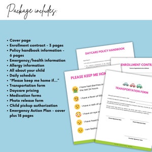 Daycare Parent Handbook, Childcare Enrollment Forms, Daycare Policies ...