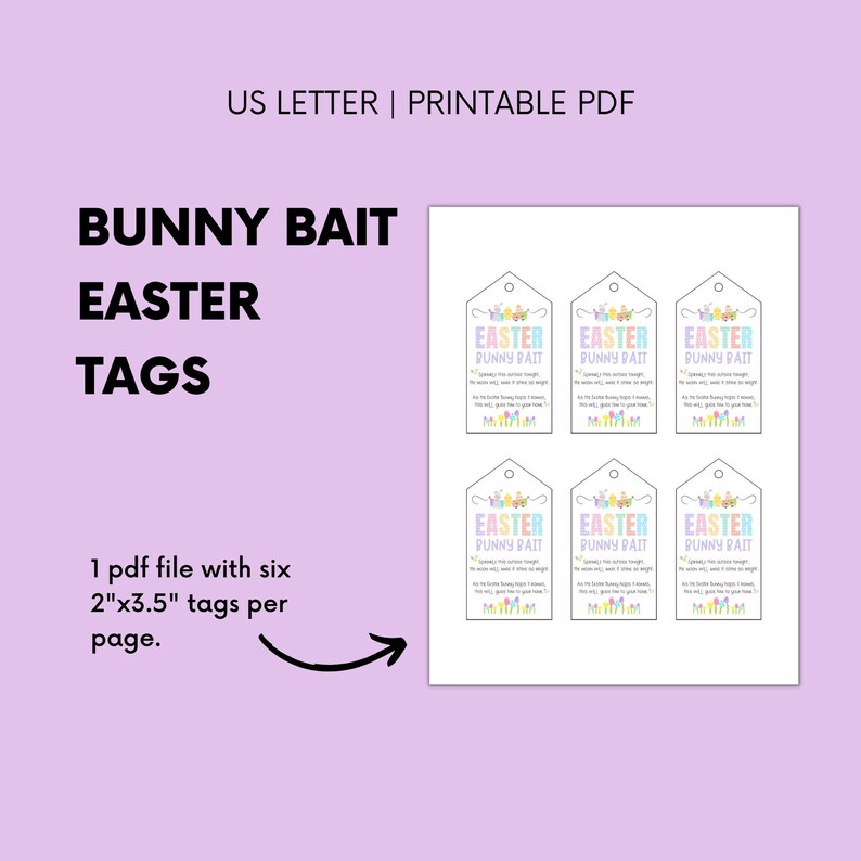 Printable Tags, Carrots, Bunny Bait Easter Tag, Easter Card, Bunny Bait ...