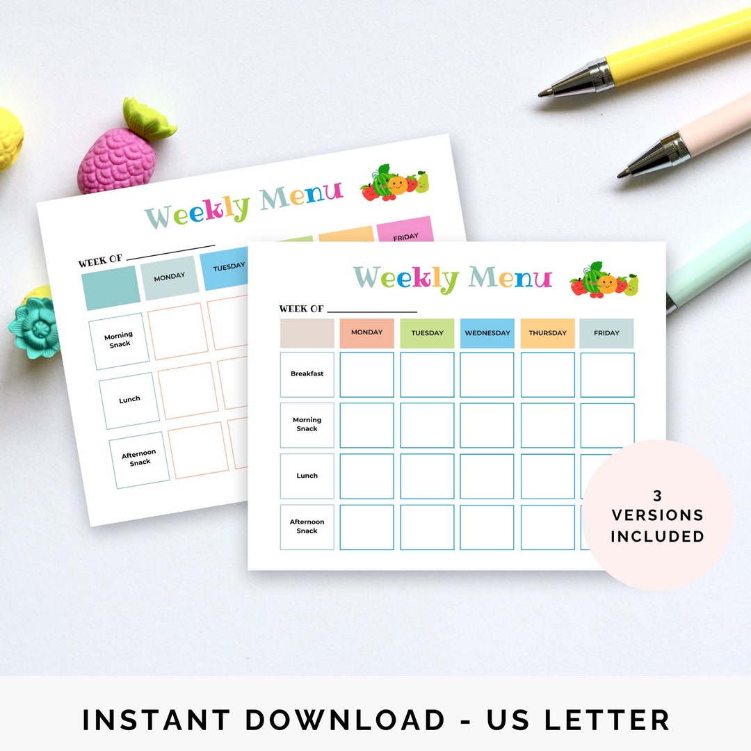 Home Daycare Meal Planner, Editable Daycare Meal Planner, Daycare ...