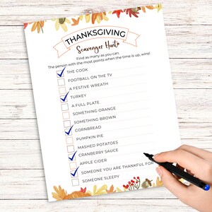 Thanksgiving Scavenger Hunt Printable Fun Family Activity Instant ...