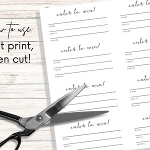 Simple Raffle Ticket Diy Raffle Card Instant Access Enter - Etsy