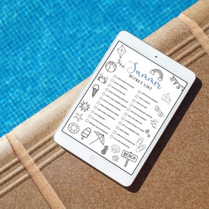 Printable Summer Bucket List, Summer Checklist, Coloring Page Print at ...