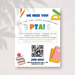 Pta Membership Form, Editable Template, School Pto Pta Recruitment ...