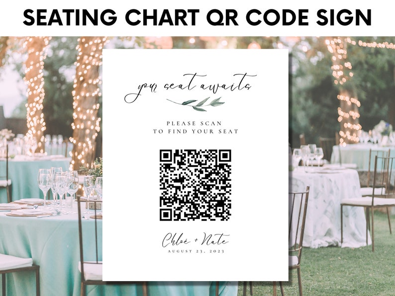 QR Code for Seating Chart Seating Chart QR Code Sign Wedding - Etsy