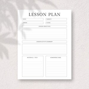 Lesson Plan Template, Simple Lesson Plan Book, Weekly Lesson Plan ...