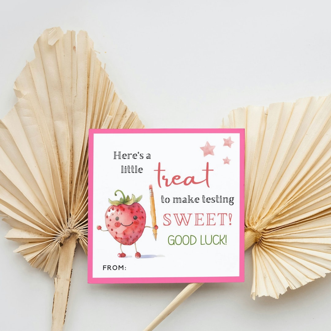 Test Day Snack Tag, Printable Snack Tag, Student Encouragement Testing ...