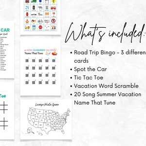 Road Trip Games, Road Trip Activity Printables, Printable Summer ...
