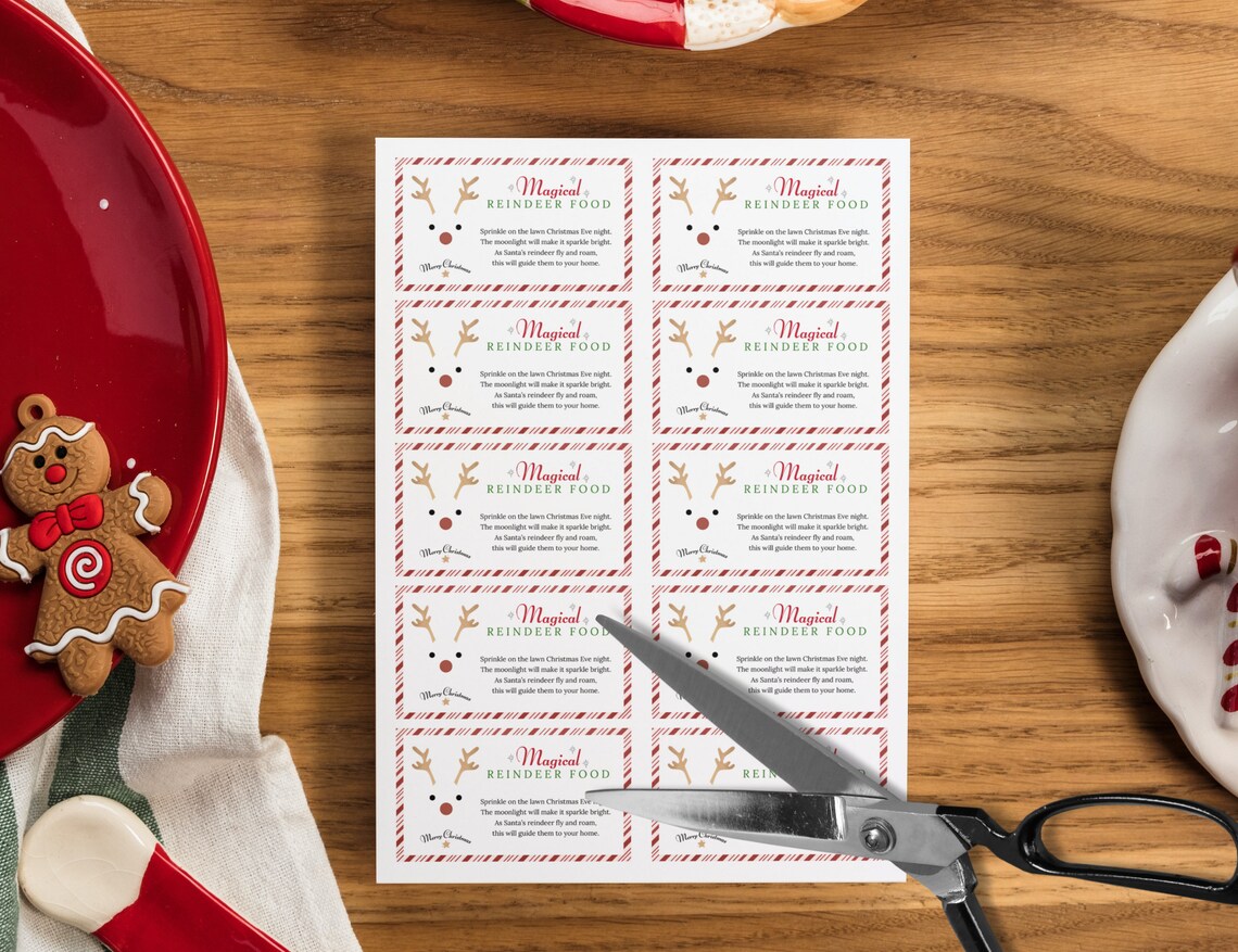 Magic Reindeer Food Printable Reindeer Food Tags Reindeer - Etsy