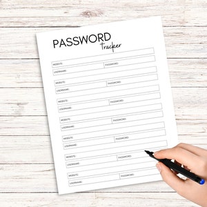 Password Log, Password Tracker Digital, Digital Password Keeper ...