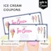 Printable Ice Cream Coupons, Ice Cream Voucher, Ice Cream Birthday, Ice ...