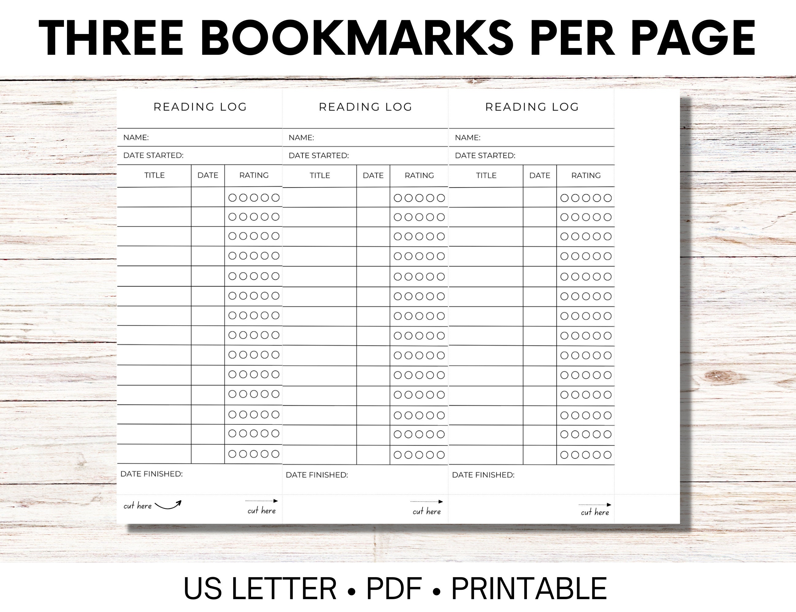 Reading Log Bookmark - Printable Book Tracker - Library Card - Book ...