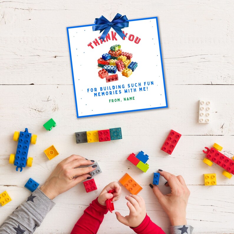 Building Blocks Party Favor Tag, Kids Block Favor Tag, Building Blocks ...