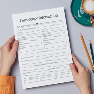 Emergency Binder, in Case of Emergency, Emergency Contact Information ...