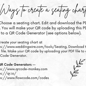 QR Code for Seating Chart Seating Chart QR Code Sign Wedding - Etsy