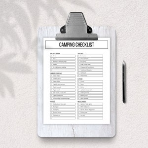 Editable Camping Checklist, Template Canva, Camp List, Printable ...