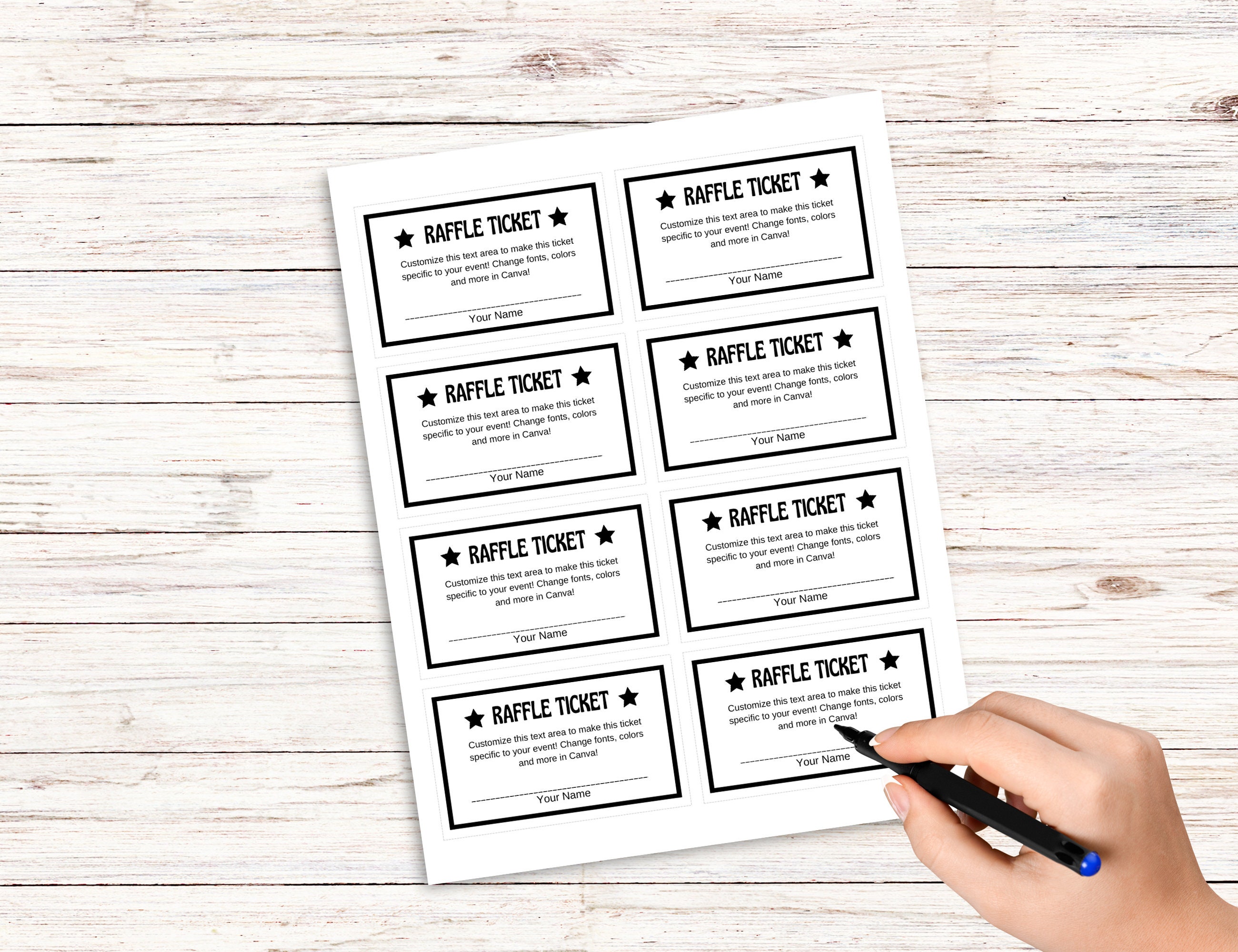 Instant Download Printable Raffle Ticket Custom Diy Ticket - Etsy Canada