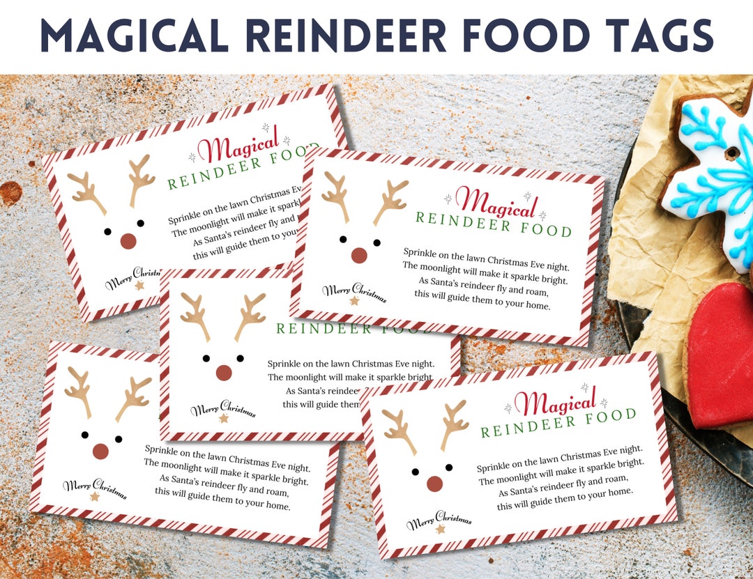 Magic Reindeer Food Printable Reindeer Food Tags Reindeer - Etsy