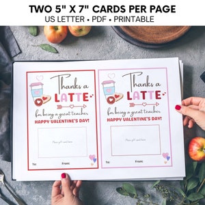 Instant Download, Happy Valentines Day, Thanks A Latte, Valentine ...