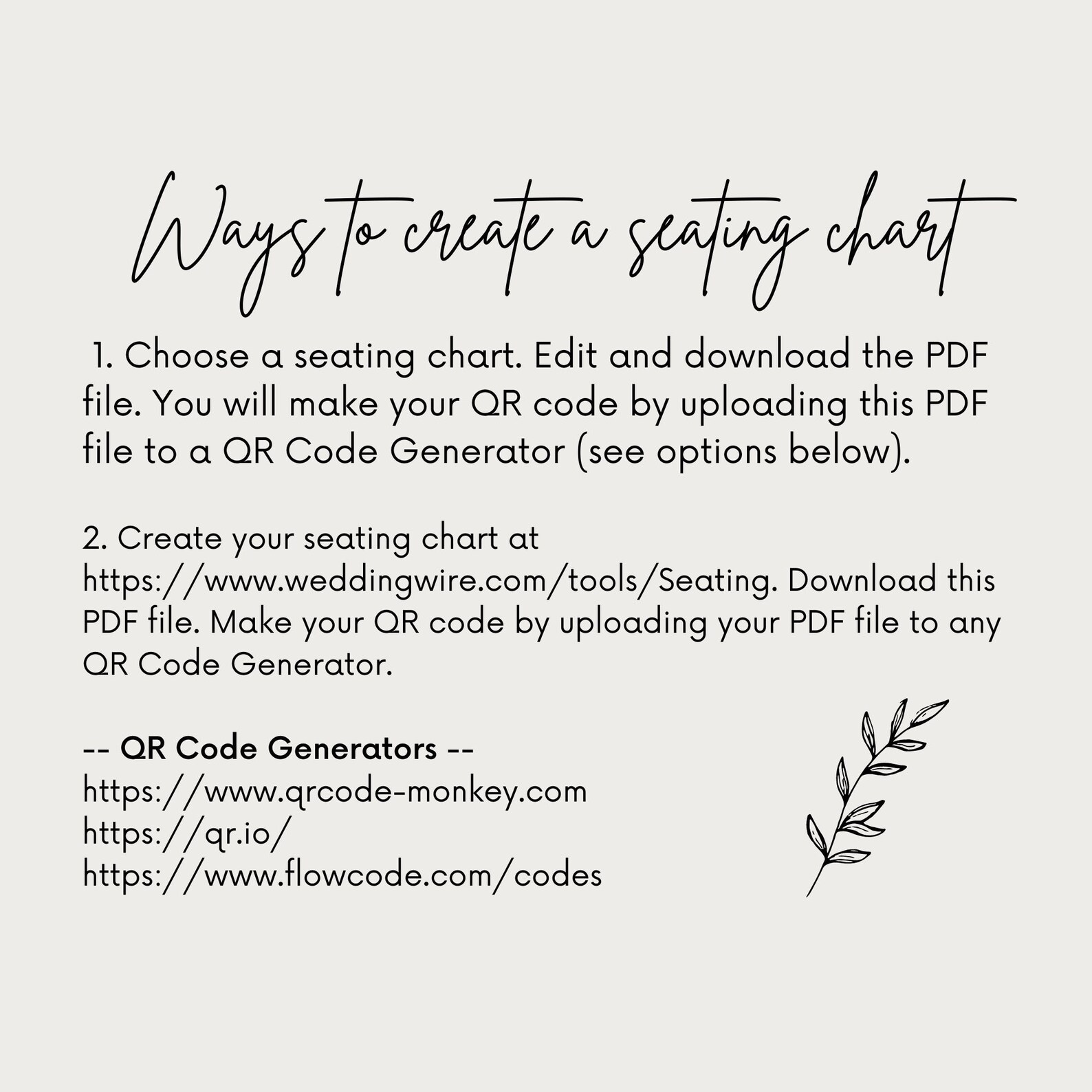 QR Code for Seating Chart, Seating Chart QR Code Sign, Wedding Seat ...