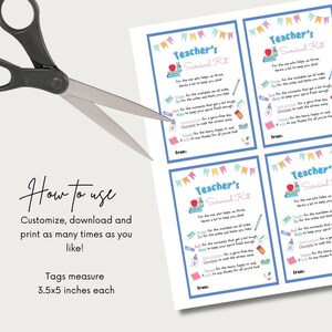 Editable Teacher Survival Kit Tag, Teacher Survival Kit Printable ...
