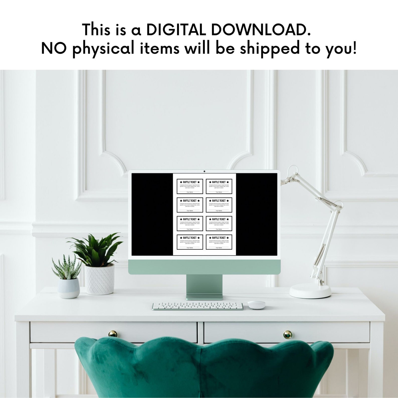 Instant Download, Printable Raffle Ticket, Custom, Diy Ticket, Enter to ...