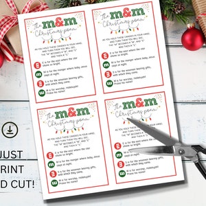 M&M Christmas Poem Gift Tag Nativity Legend Christmas - Etsy