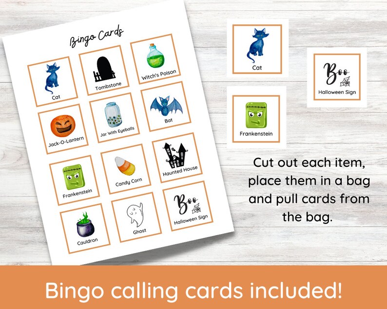 Halloween Bingo Cards Printable Bingo Scavenger Hunt for - Etsy