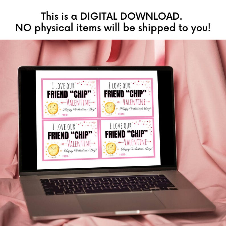 Printable Potato Chip Valentine Cards Instant Download Classroom ...