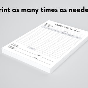 Small Business Time Sheet Employee Time Sheet Time Sheet - Etsy